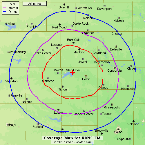 kdns coverage map | The Sunflower State Radio Network