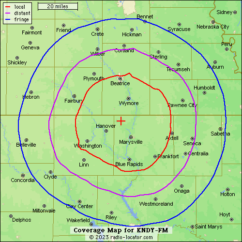 kndyfm coverage map | The Sunflower State Radio Network